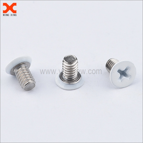 China White painted cross recessed flat head machine screws ...