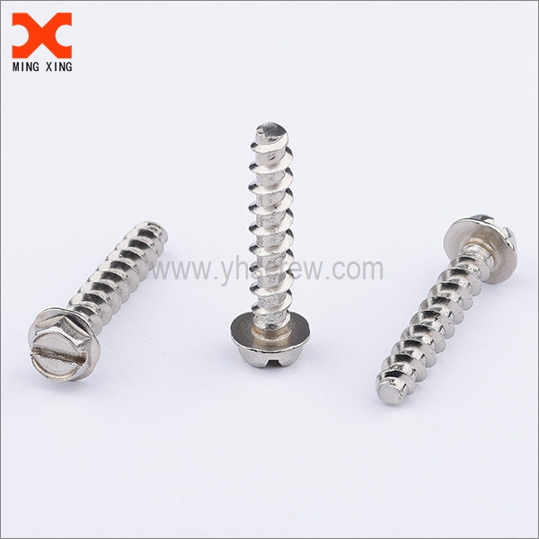 China Indented hex head slotted PT 2# stainless steel screws ...
